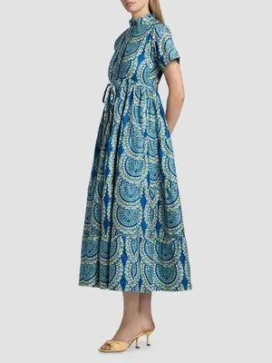 ELISAMAMA Olori Printed Midi-shirtdress