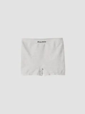 Miu Miu Seamless Mélange Knit Boxer Shorts - Grey