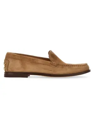 TOD'S Apron Toe Suede Loafers