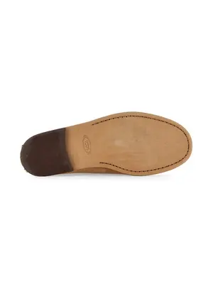 TOD'S Apron Toe Suede Loafers