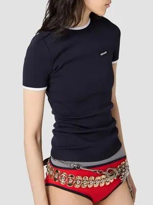 Miu Miu Technical Yarn Crew-neck Sweater