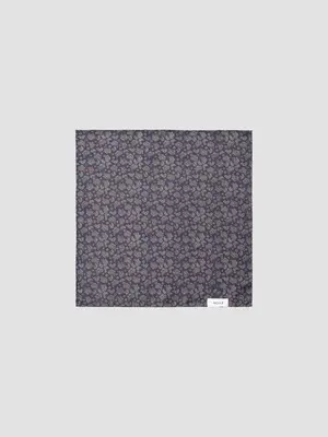 Eton Medallion Double Print Silk Pocket Square - Navy