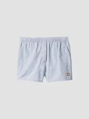 Miu Miu Striped Chambray Bermudas