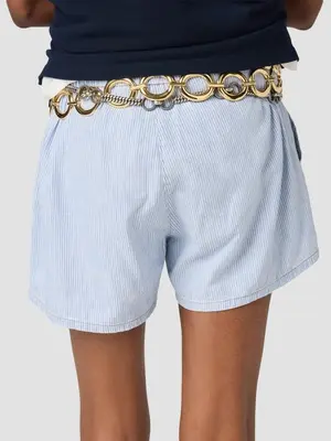 Miu Miu Striped Chambray Bermudas