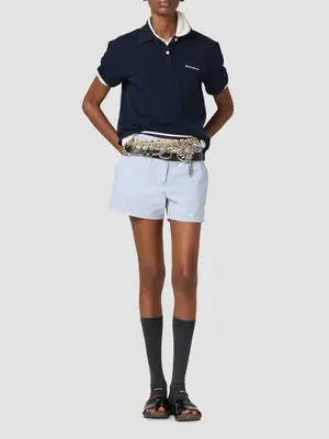 Miu Miu Striped Chambray Bermudas