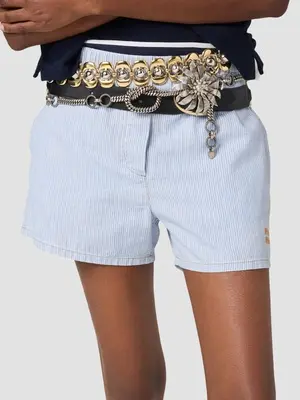 Miu Miu Striped Chambray Bermudas