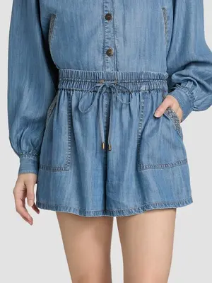 Ramy Brook Annalise Denim Shorts - Light Chambray