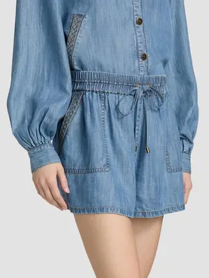 Ramy Brook Annalise Denim Shorts - Light Chambray