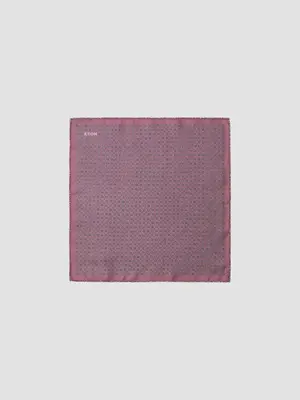 Eton Double Face Printed Silk Pocket Square - Purple