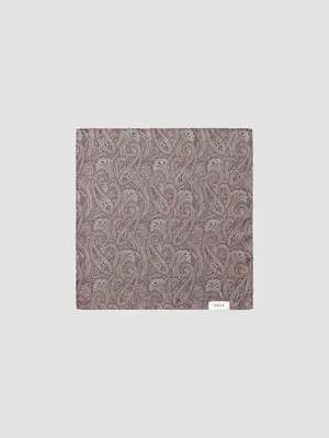 Eton Double Face Printed Silk Pocket Square - Purple