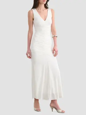 TOCCIN Inez Sleeveless V-neck Ruched Maxi Dress