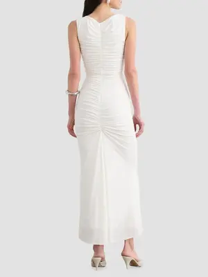 TOCCIN Inez Sleeveless V-neck Ruched Maxi Dress