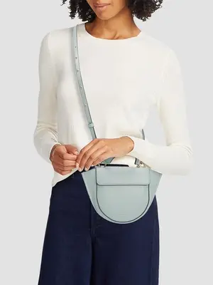 WANDLER Hortensia Leather Crossbody Bag - Ice