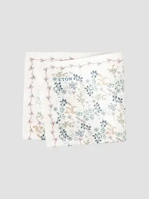 Eton Botanical Print Silk Pocket Square - Multi