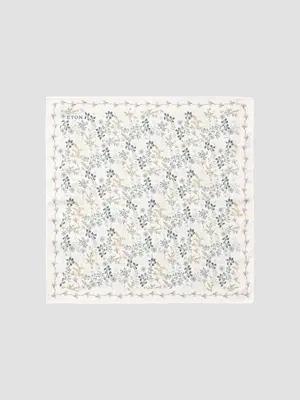 Eton Botanical Print Silk Pocket Square