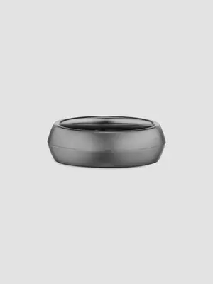 David Yurman Knife Edge Band Ring In Anthracite Titanium, 8mm - Silver
