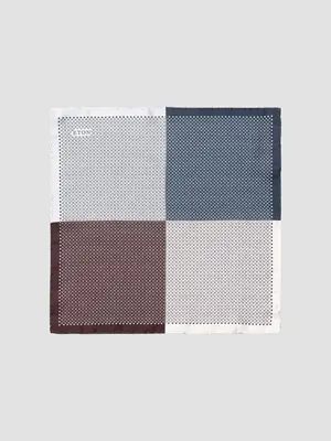 Eton Four-sided Micro-print Silk Pocket Square - Multi