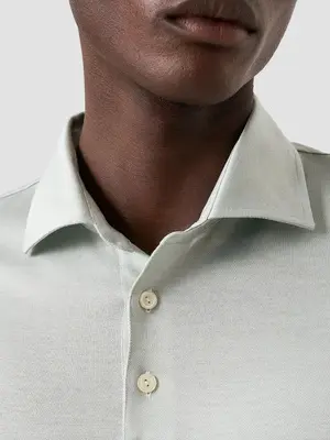 Eton Jaquard Filo Di Scozia Polo Shirt - Green