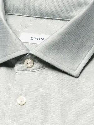 Eton Jaquard Filo Di Scozia Polo Shirt - Green