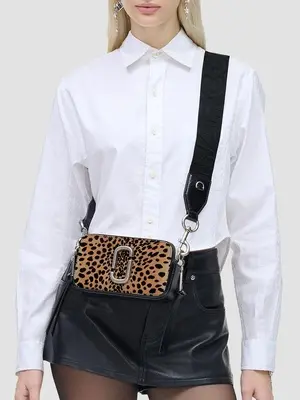 Marc Jacobs The Cheetah Calf Hair Snapshot Crossbody Bag