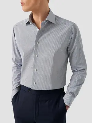 Eton Contemporary-fit Striped Cotton Poplin Shirt