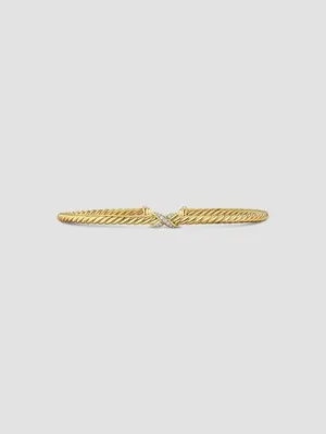 David Yurman Micro Cablespira Flex X Bracelet In 18k Yellow Gold