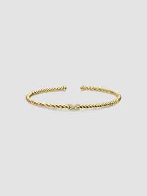 David Yurman Micro Cablespira Flex X Bracelet In 18k Yellow Gold