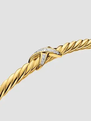 David Yurman Micro Cablespira Flex X Bracelet In 18k Yellow Gold