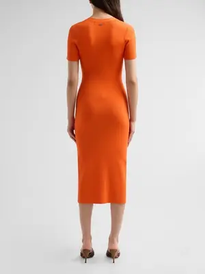 TOCCIN Agnes Ribbed Tie-front Midi Dress