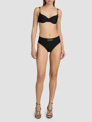 Ramy Brook Mona Embellished Bikini Top - Black