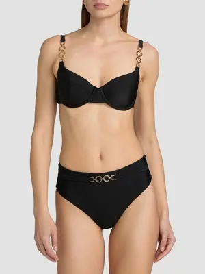 Ramy Brook Mona Embellished Bikini Top - Black