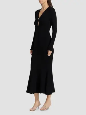 TOCCIN Zora Knit Keyhole Midi-dress - Jet