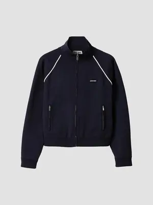 Miu Miu Technical Yarn Zipper Cardigan - Blue