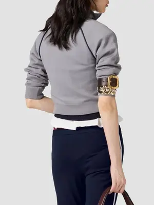 Miu Miu Technical Yarn Zipper Cardigan - Grey