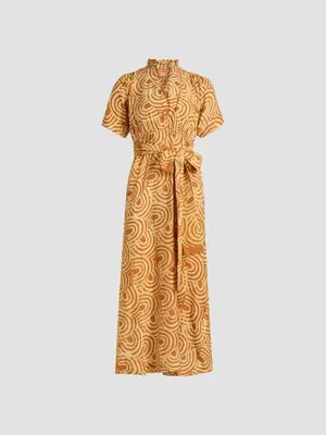 ELISAMAMA Kayin Printed Midi-shirtdress - Orange