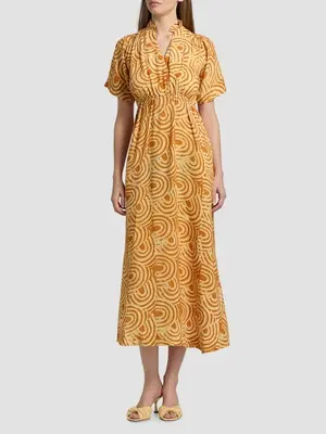 ELISAMAMA Kayin Printed Midi-shirtdress