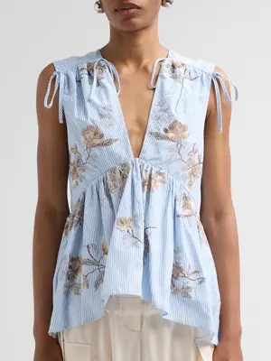 AKNVAS Lamia Embroidered Poplin Top