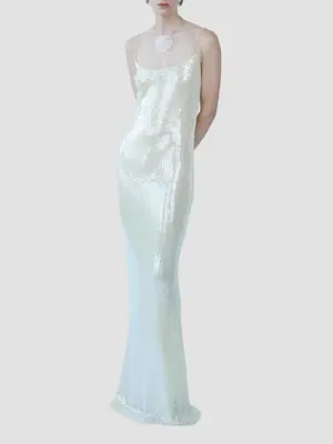 THE NEW ARRIVALS ILKYAZ OZEL Isis Sequined Slip Gown
