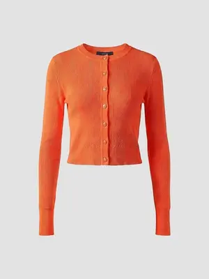 TOCCIN Zoe Fitted Crop Cardigan - Flame