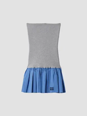Miu Miu Poplin And Jersey Mini Skirt