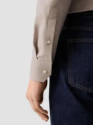 Eton Contemporary-fit Melange Solid Button-front Shirt