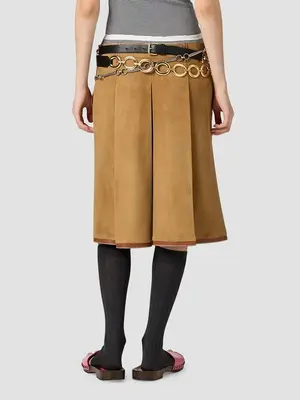 Miu Miu Pleated Suede Skirt