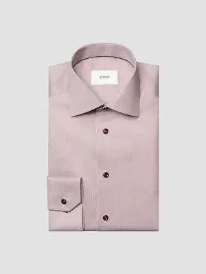 Eton Slim-fit Striped Twill Shirt - Red