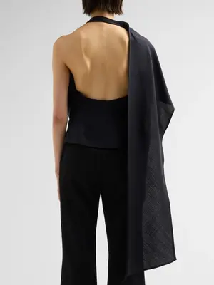 RÓHE Draped Open Back Top - Night