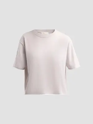 LISA YANG Cila Cashmere Crewneck T-shirt - Seashell