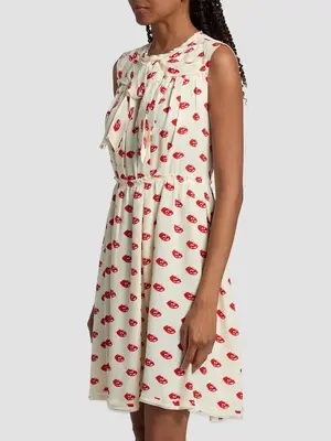 Marc Jacobs Lips Pleated Midi-dress