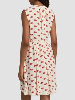 Marc Jacobs Lips Pleated Midi-dress