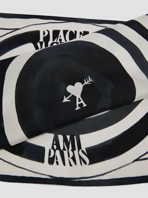AMI Paris Place Des Victoires Silk Scarf