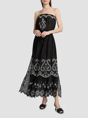 Ramy Brook Blaire Embroidered Cotton Cover-up Dress - Black