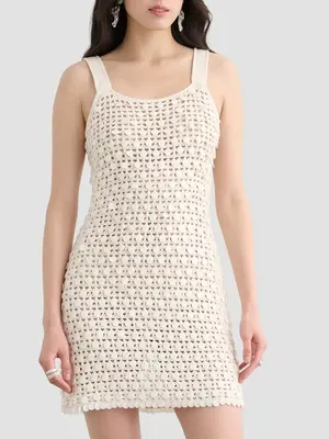 TOCCIN Lala Paillette Open-knit Mini Dress